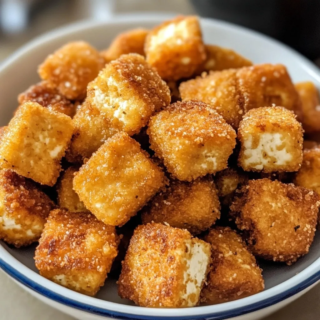 Vegan Crispy Air Fryer Garlic Tofu Nuggets Recipe